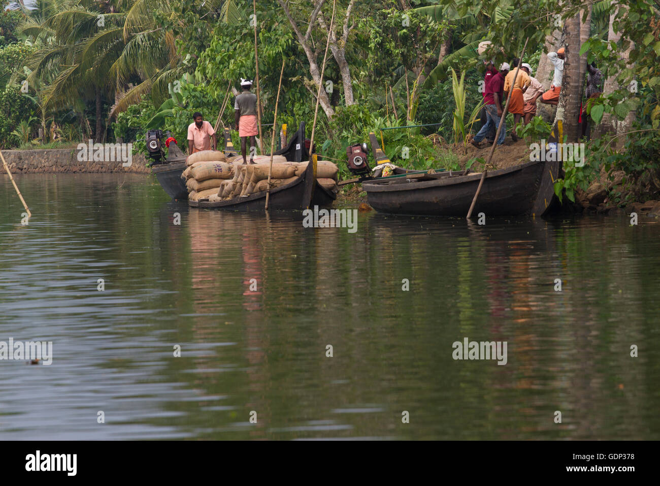 Traditional rice boat on kerala hi-res stock photography and images - Alamy