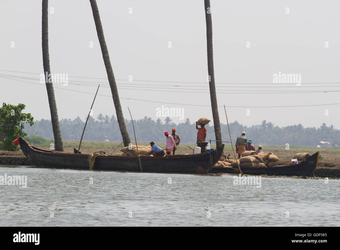 Traditional rice boat on kerala hi-res stock photography and images - Alamy