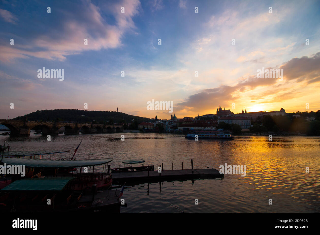 Sunset over Prague Stock Photo - Alamy