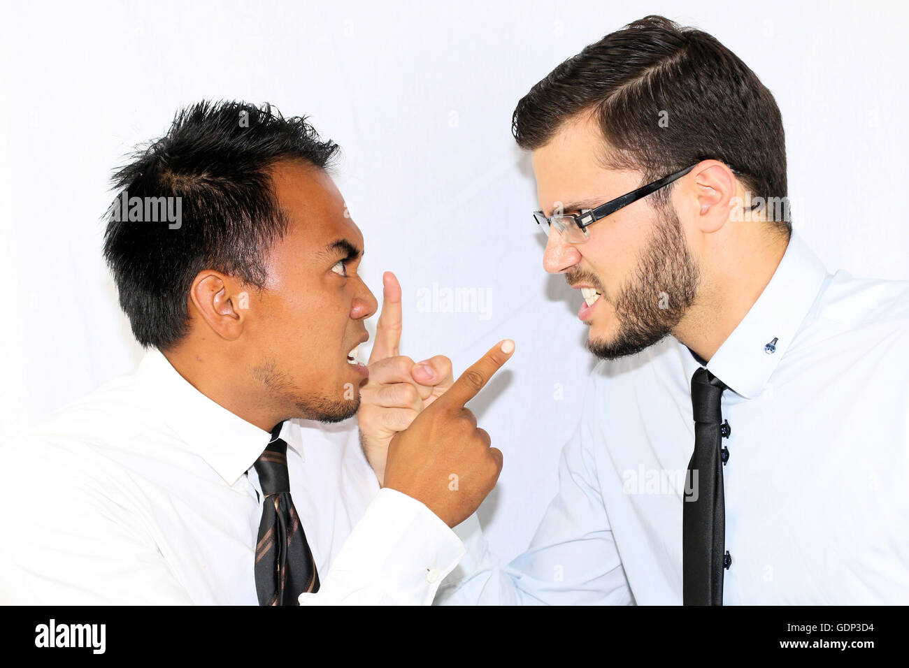 Two businessmen fighting Stock Photo - Alamy