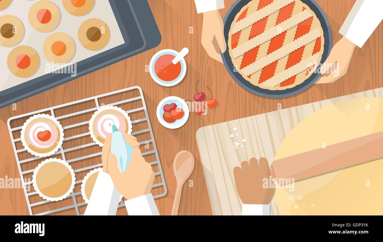 Pastries tart Stock Vector Images - Alamy