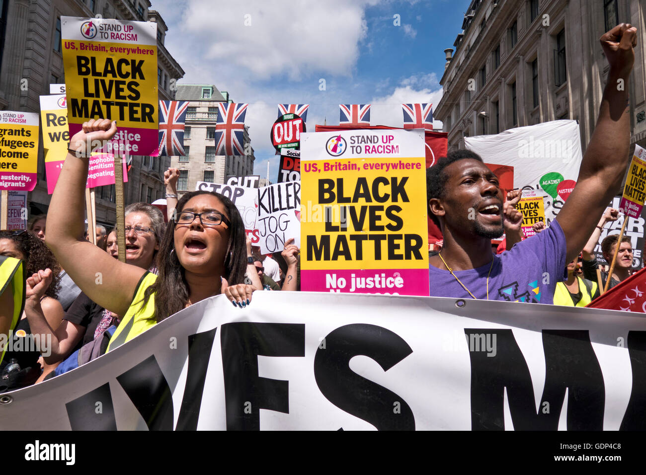 protest Rally and march through Central London against racism and Tory ...