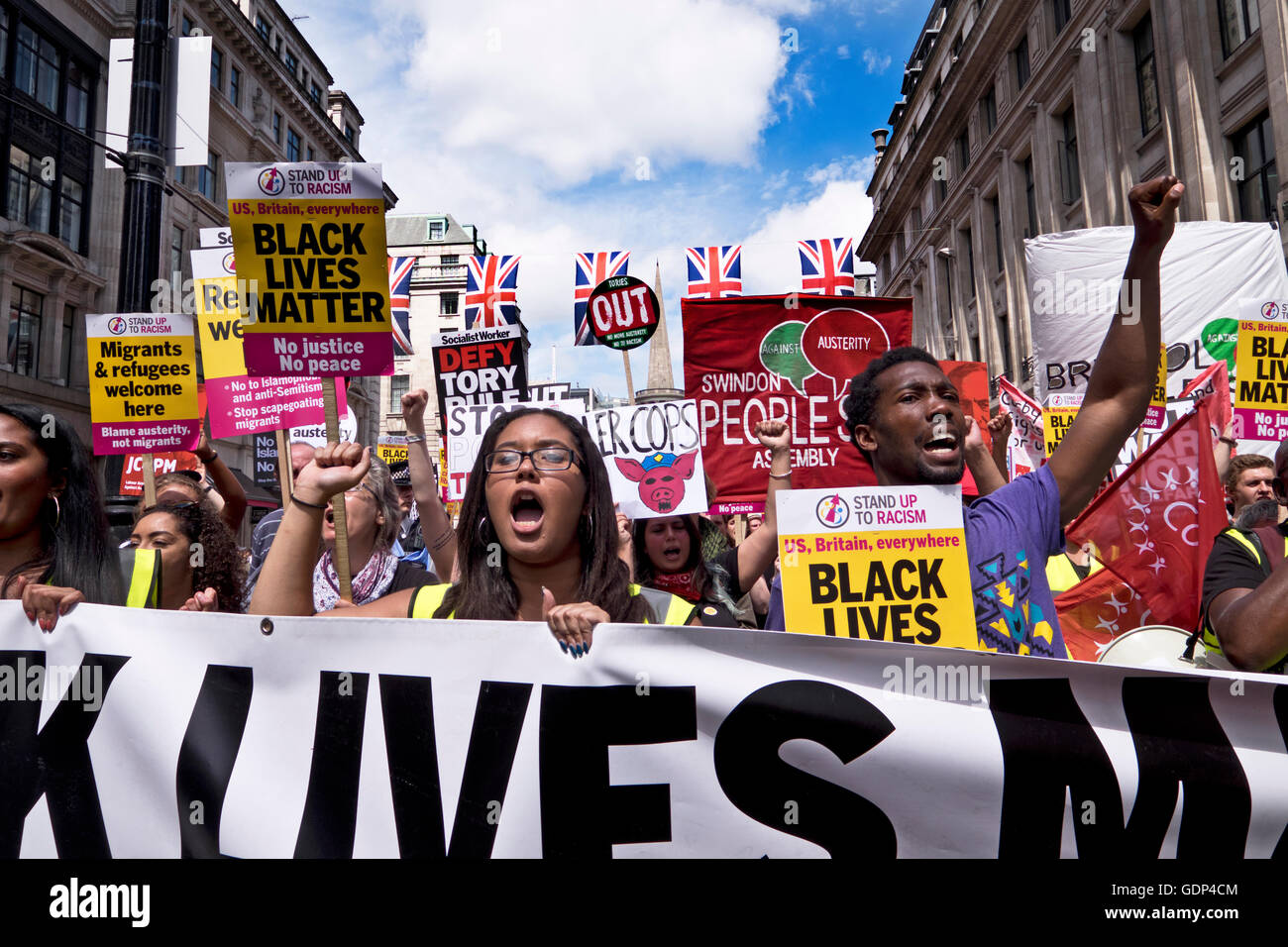 protest Rally and march through Central London against racism and Tory ...