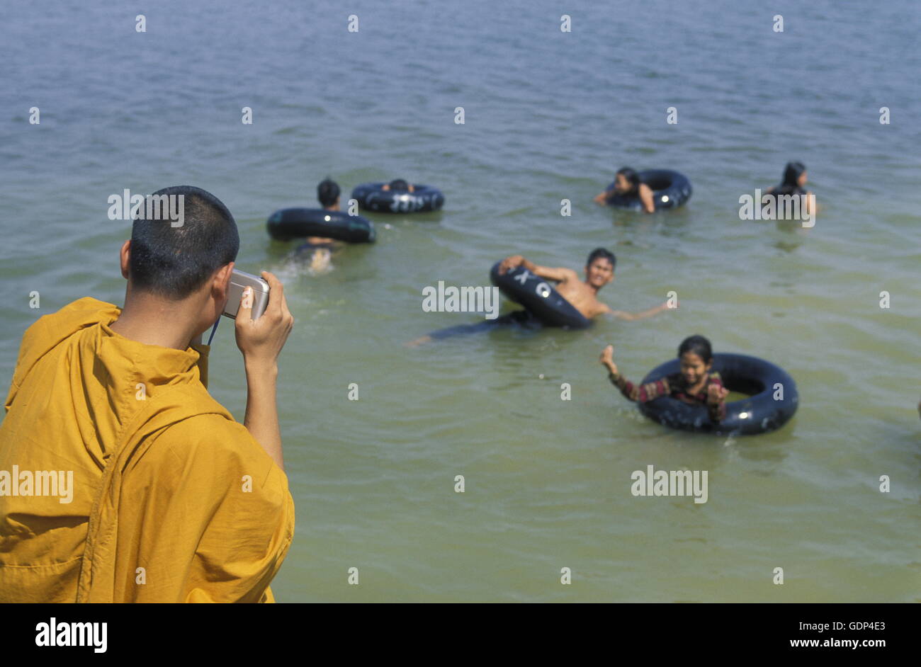 the west baray Lake in Angkor at the town of siem riep in cambodia in ...