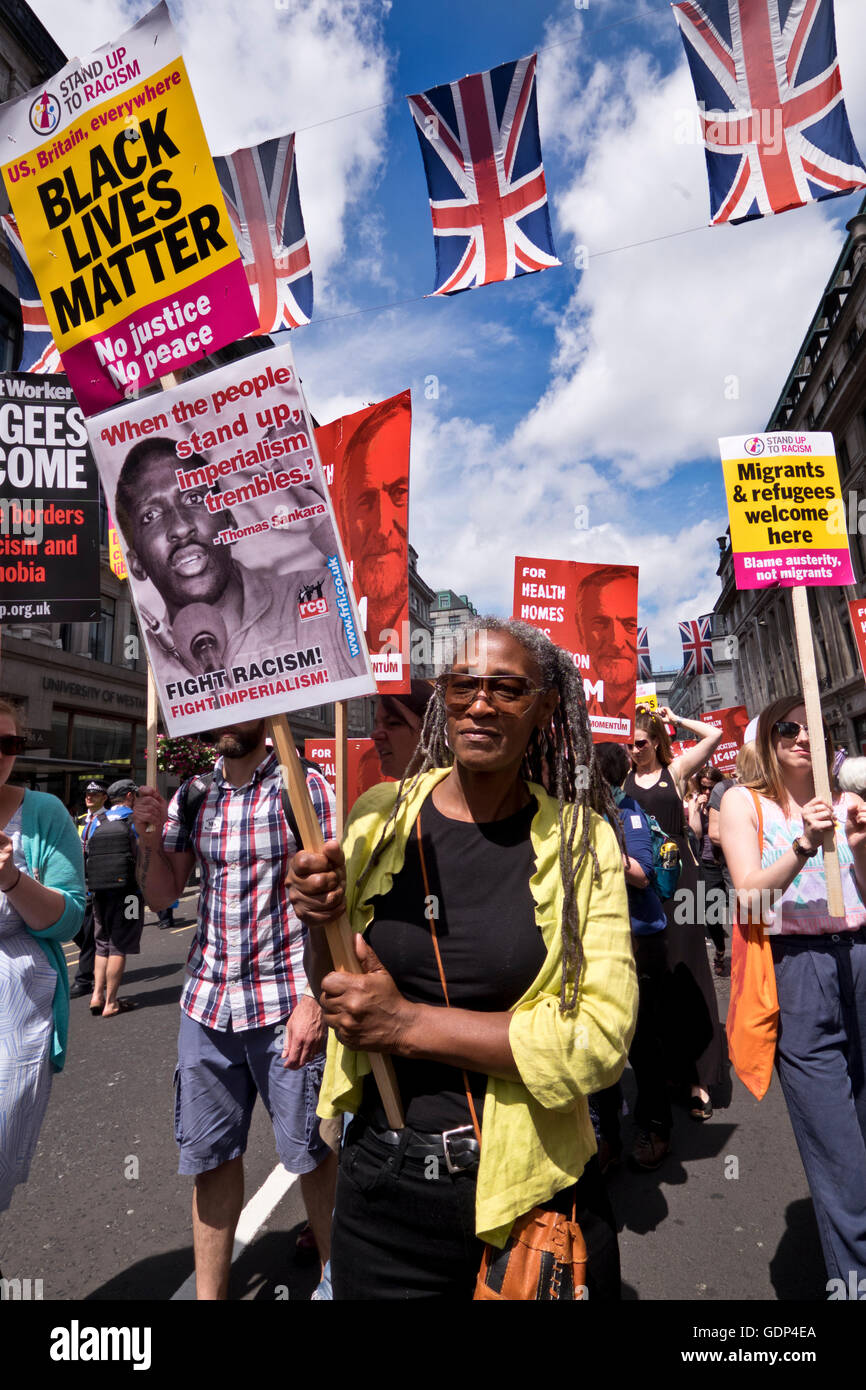 protest Rally and march through Central London against racism and Tory ...