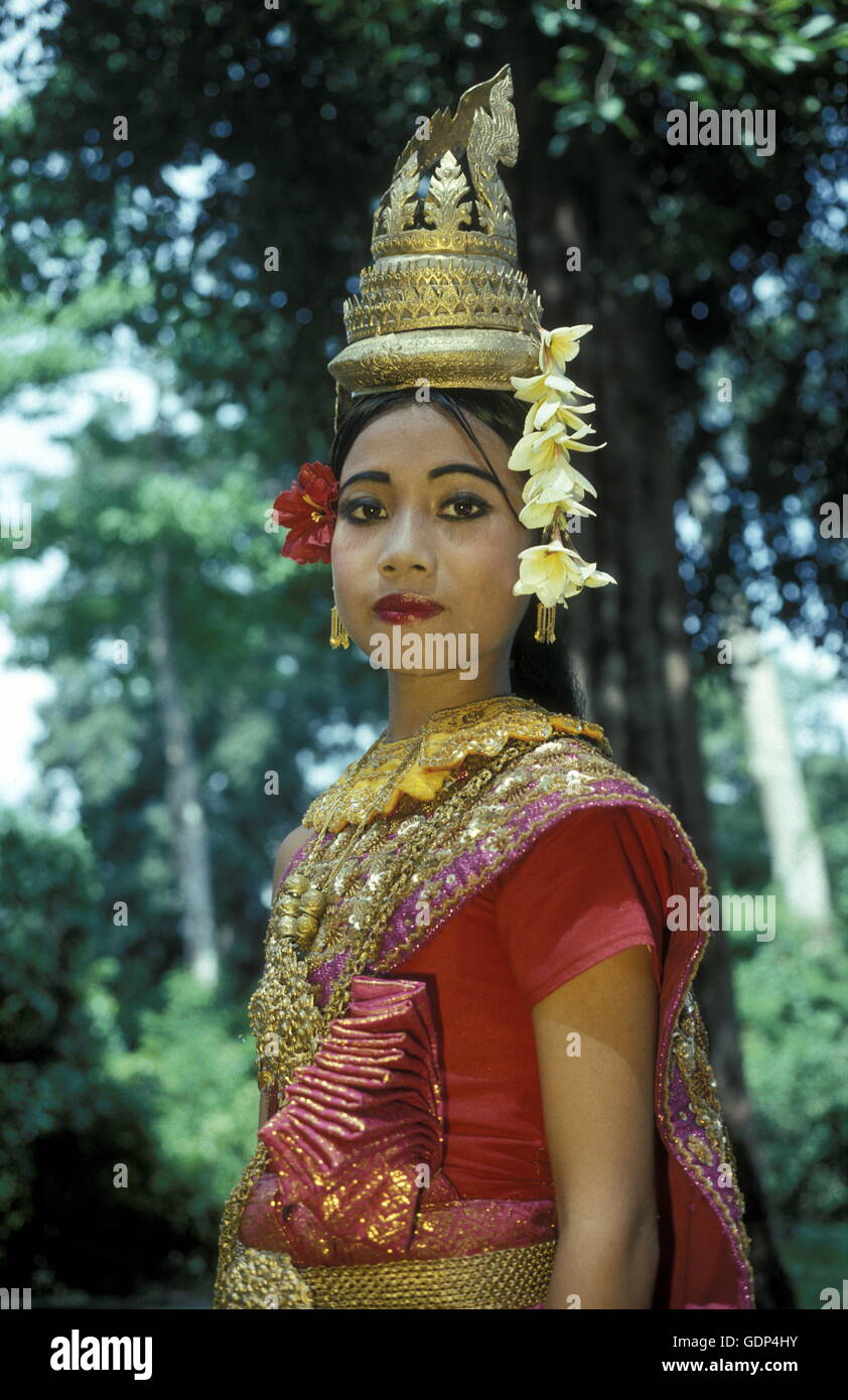 a khmer apsara Dance women at the angkor wat temple in Angkor at the ...