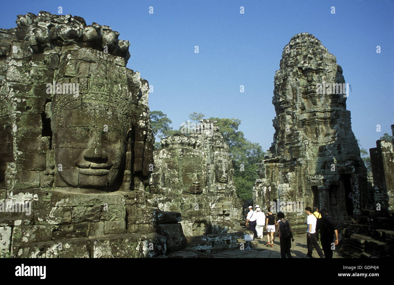 the bayon temple in angkor Thom temples in Angkor at the town of siem ...