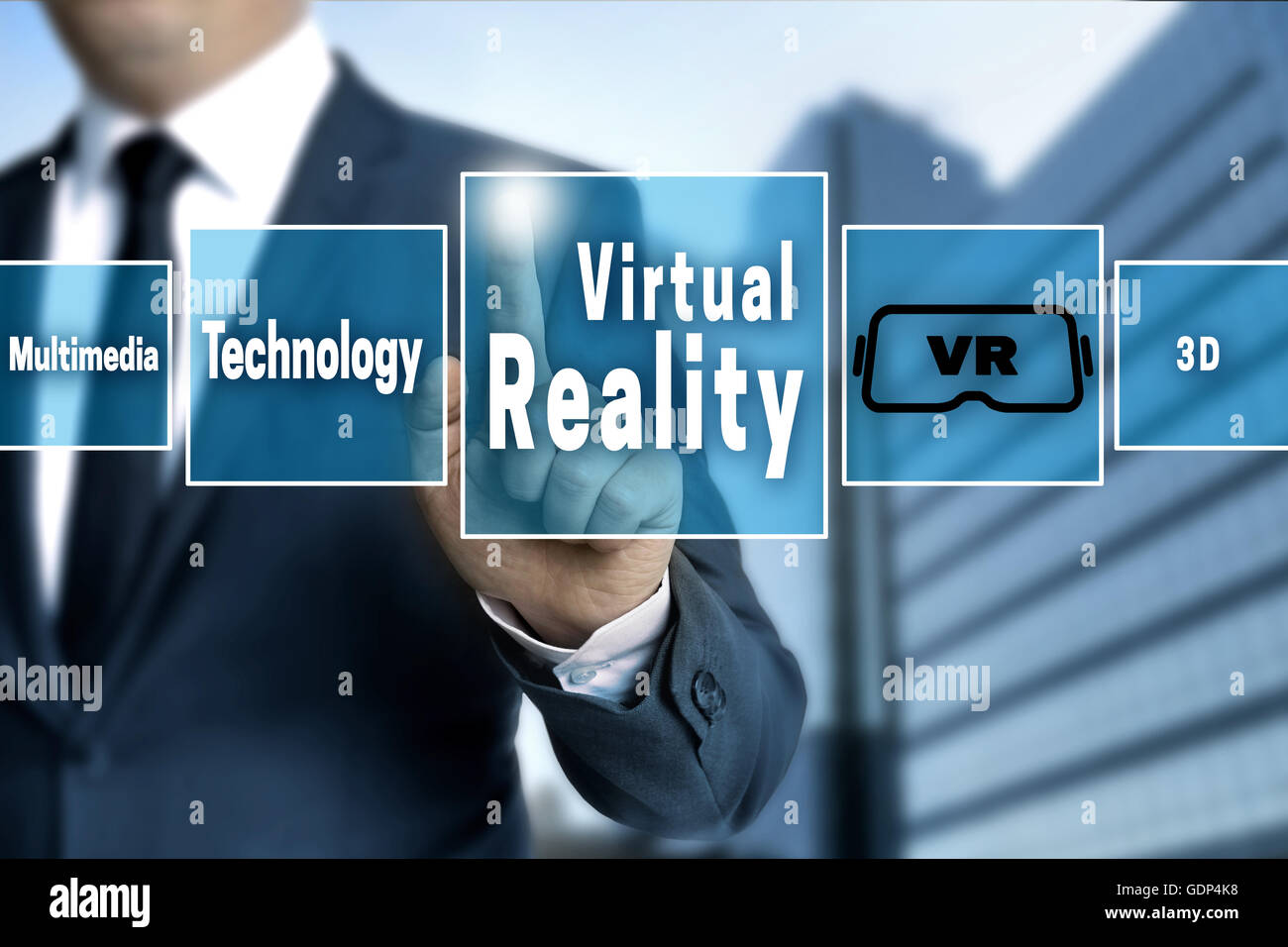 virtual reality touchscreen concept background Stock Photo - Alamy