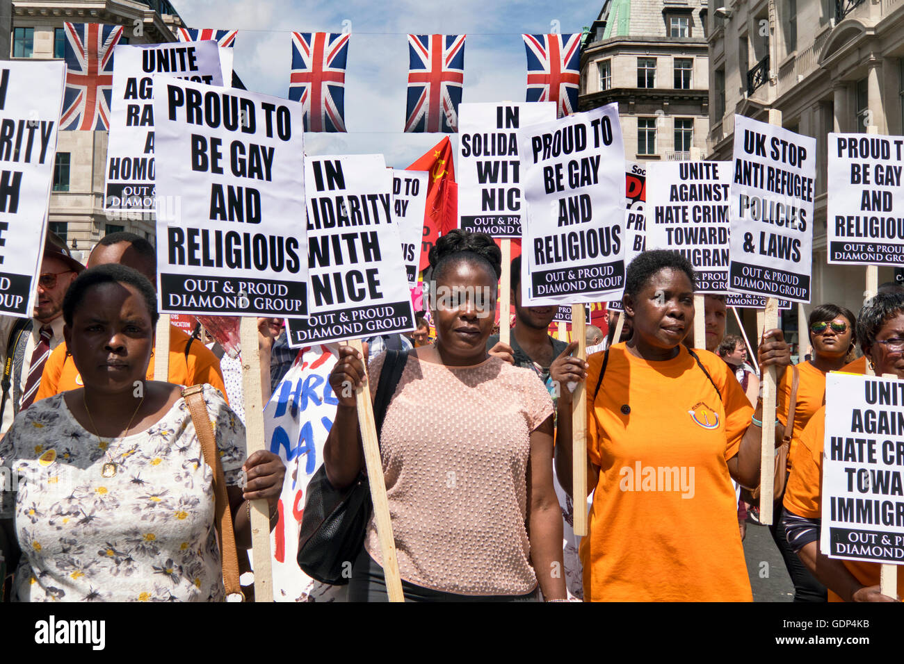 Gay Out & Proud Diamond Group women from LGBT groups protest at Rally ...