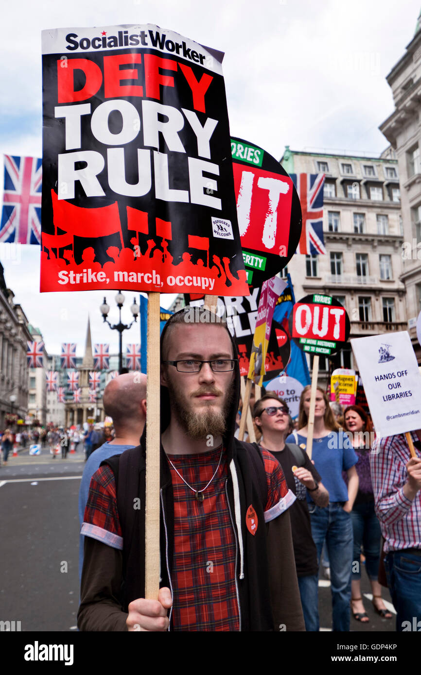 protest Rally and march through Central London against racism and Tory ...