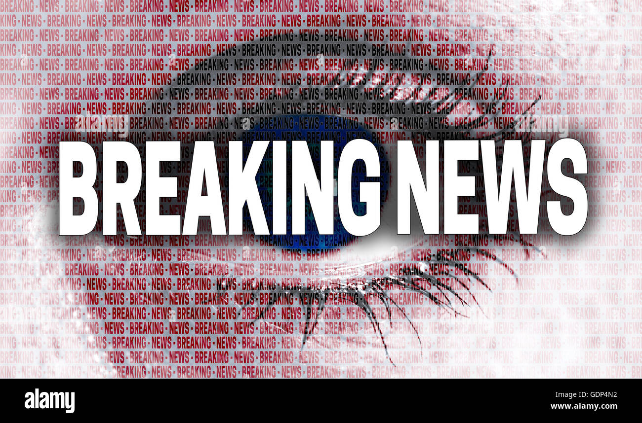 Breaking news eye looks at viewer concept Stock Photo - Alamy