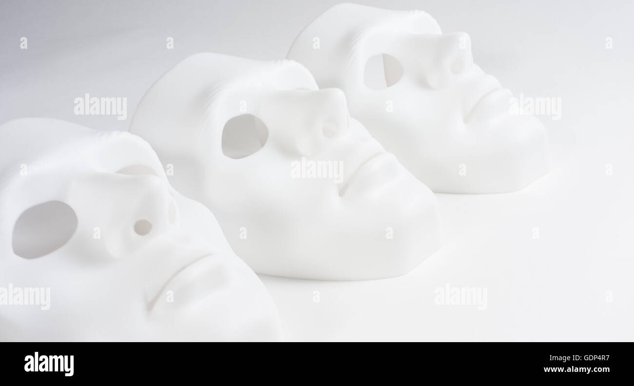 Masks on white background Stock Photo - Alamy
