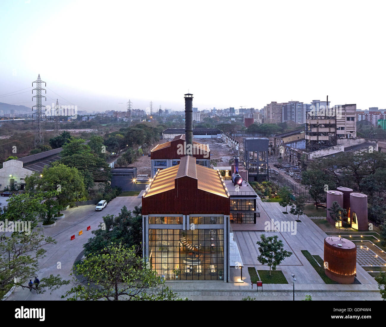 High level view towards dusk. Imagine Studio at The Trees, Mumbai ...