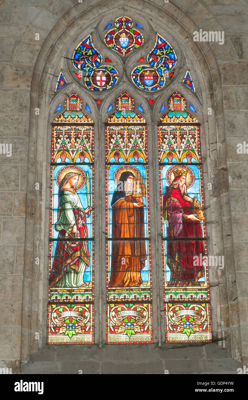 Stained glass windows inside St Gervais cathedral (13th century ...