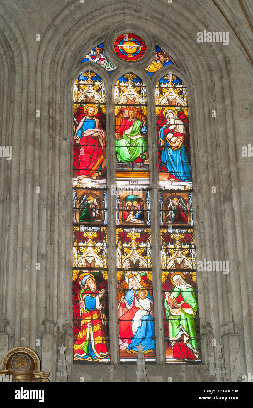 Stained glass windows inside St Gervais cathedral (13th century ...