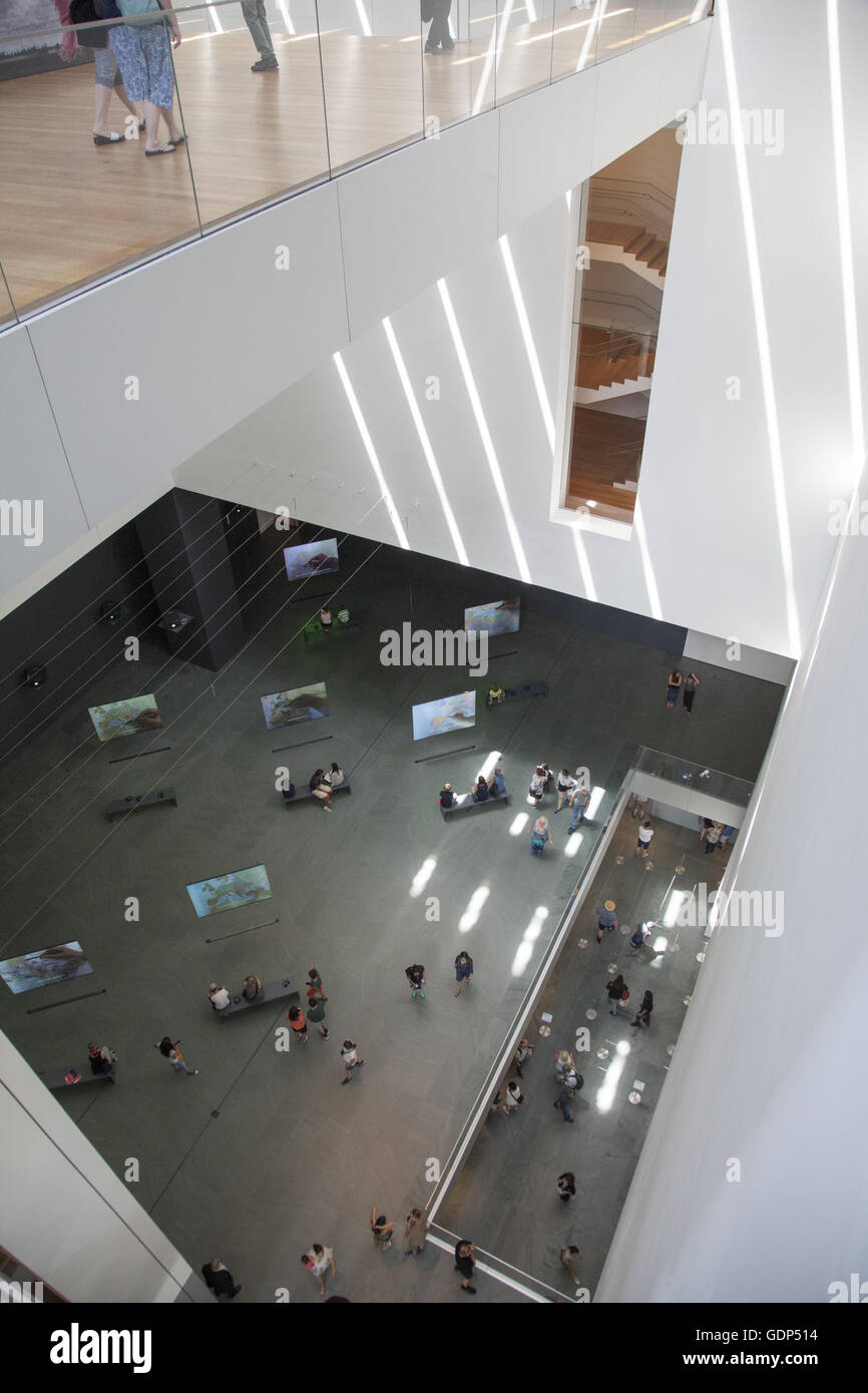 Museum Of Modern Art, MoMA, New York City. Looking down from the open ...
