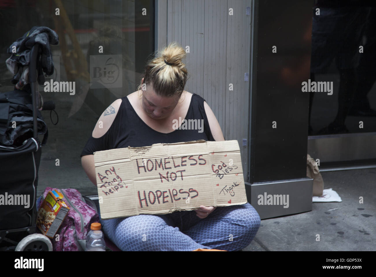 Homeless Woman Sign