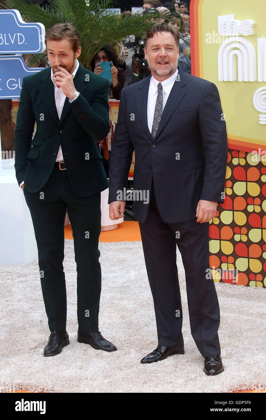 May 19, 2016 - Russell Crowe and Ryan Gosling attending UK Premiere of ...