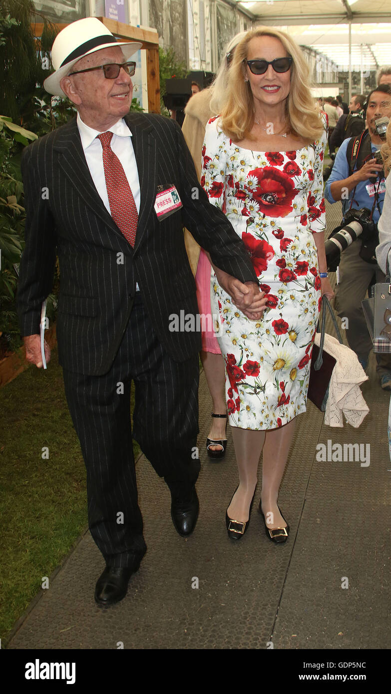May 23, 2016 - Rupert Murdoch and wife Jerry Hall attending Chelsea ...