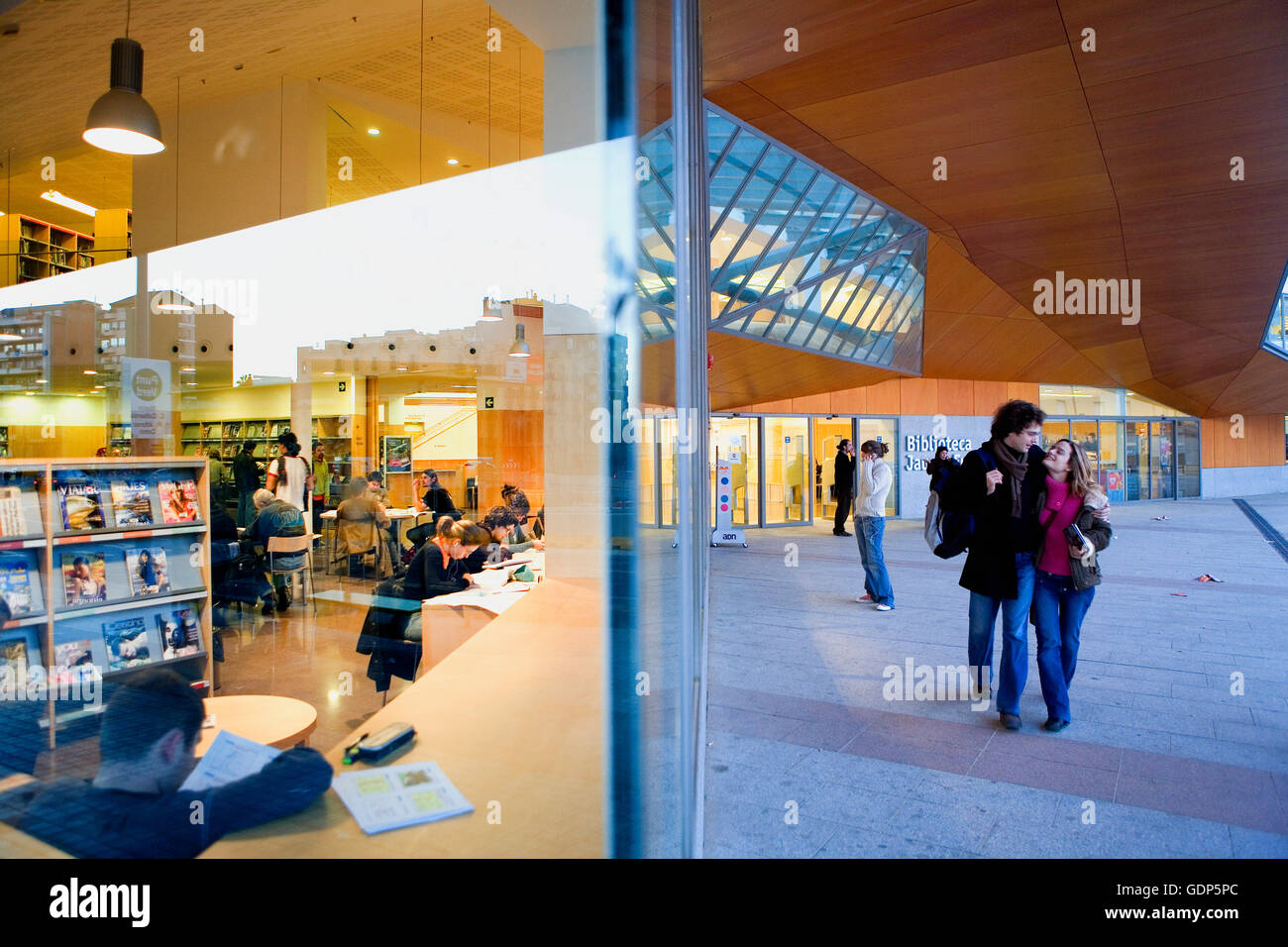 Jaume Fuster Library. In Lesseps square, barcelona, spain Stock Photo ...