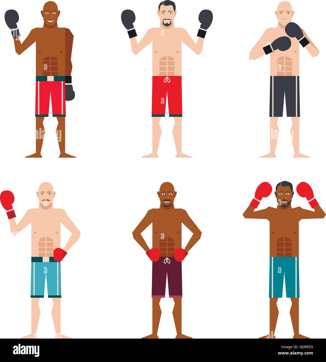 Set of Boxers Stock Vector Image & Art - Alamy
