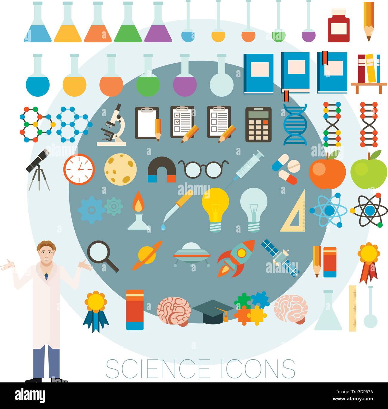 Set of science icons Stock Vector Image & Art - Alamy