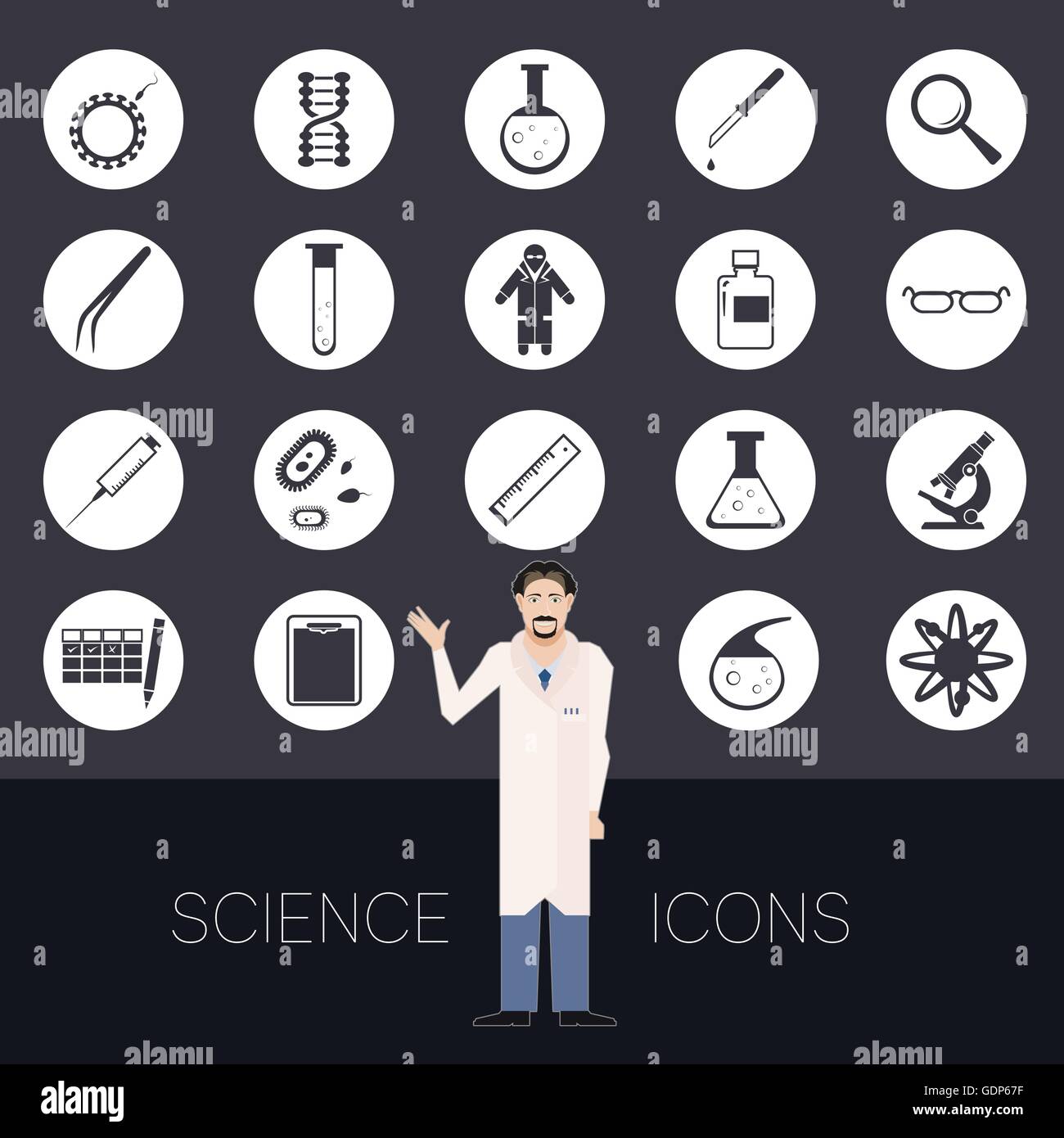 Set of science icons Stock Vector Image & Art - Alamy