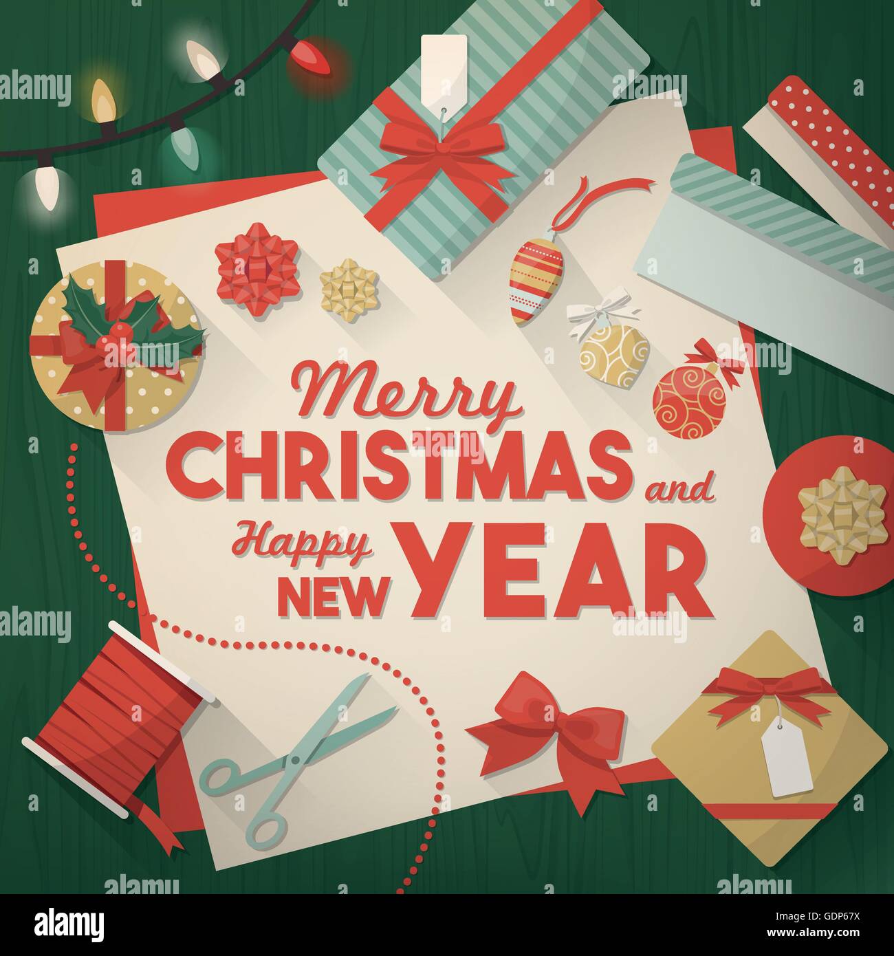 Merry christmas gift card Stock Vector Images - Alamy