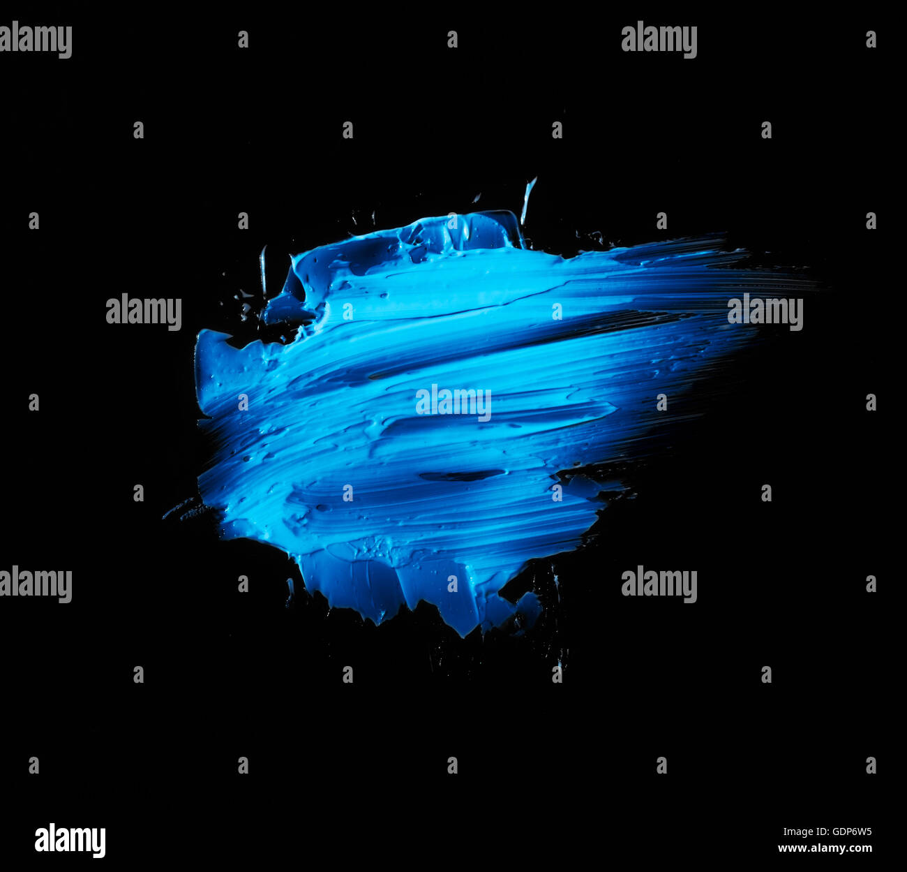 Blue abstract paint on black background Stock Photo - Alamy