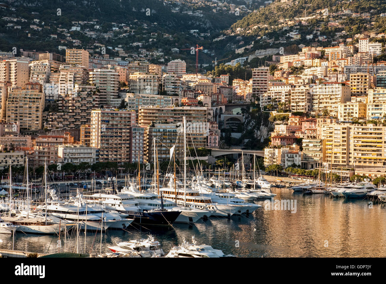 View of marina with yachts and boats, Monte Carlo, Monaco Stock Photo ...