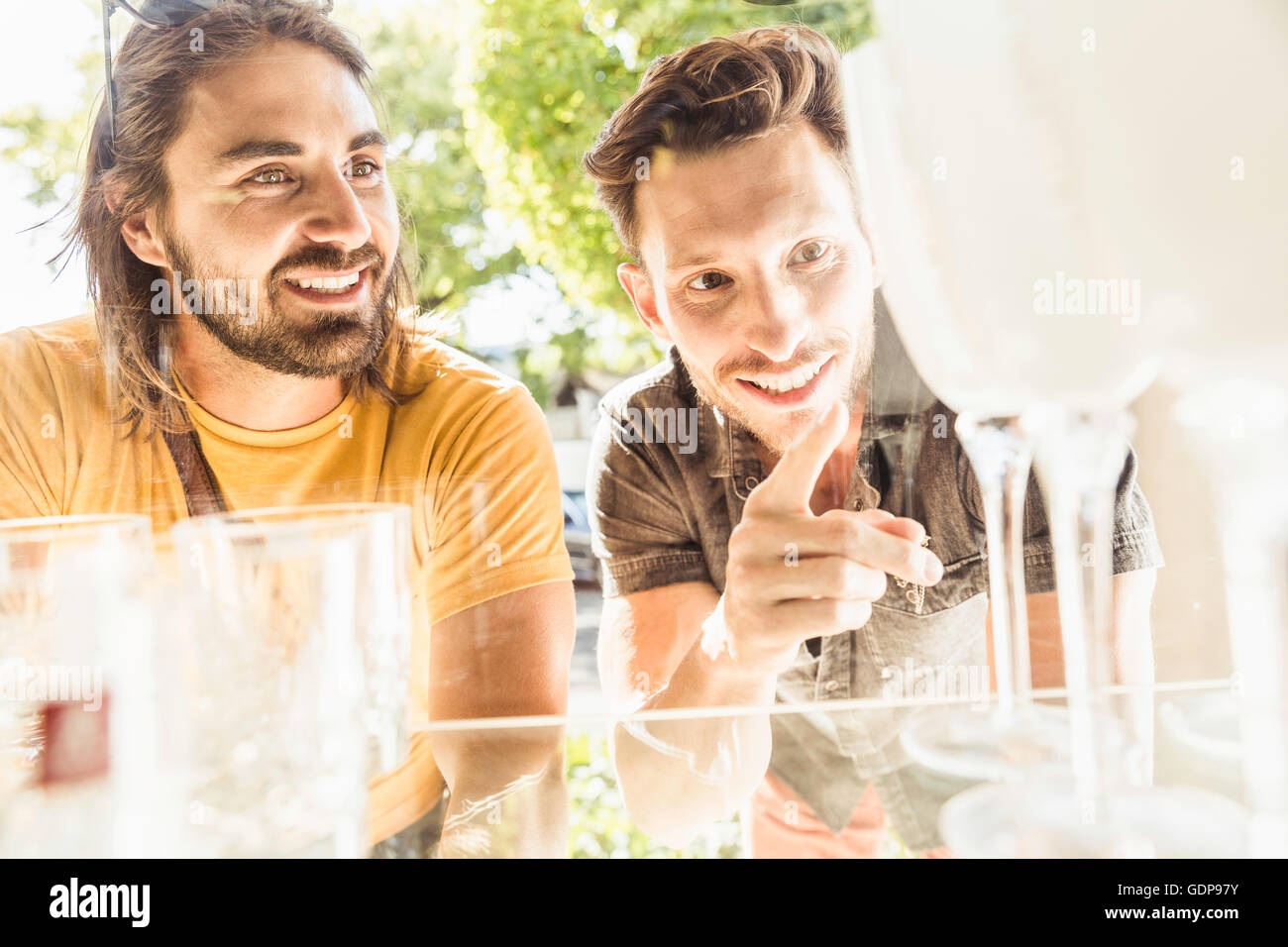 Two men pointing hi-res stock photography and images - Alamy