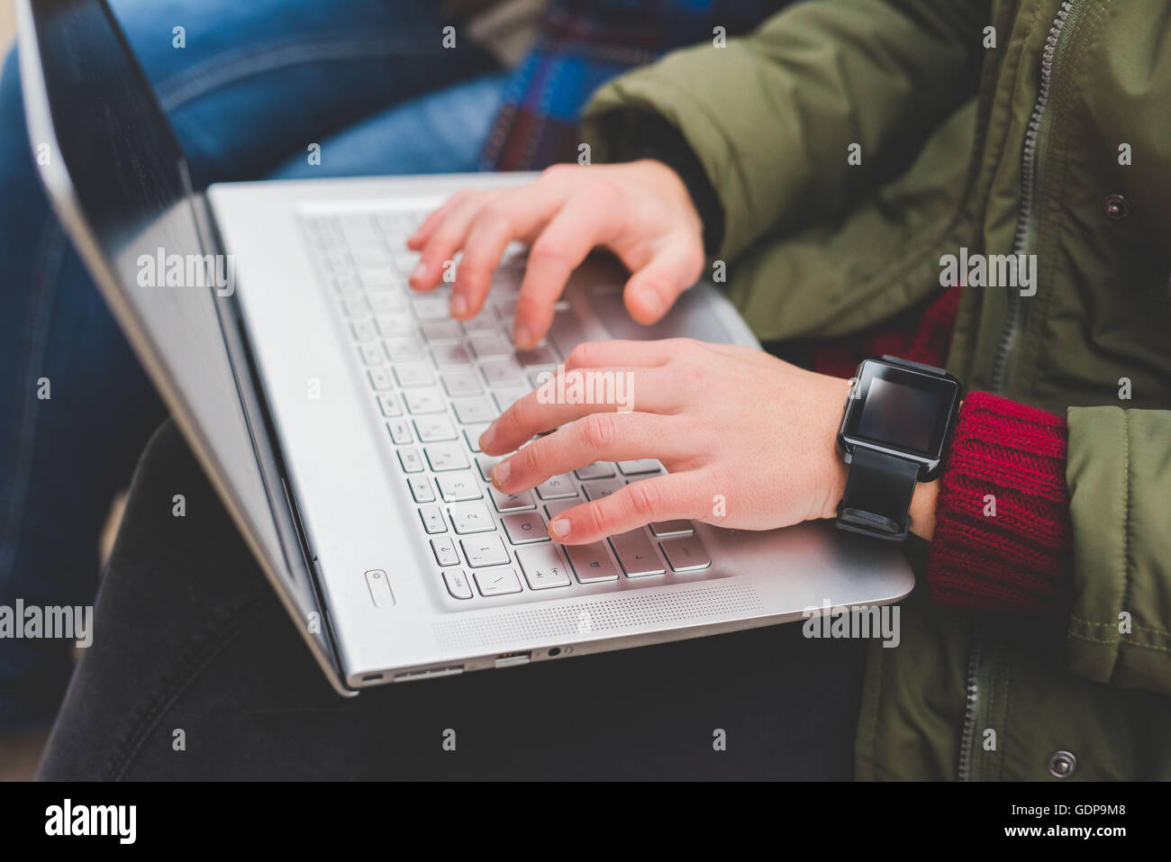 Mid section laptop hi-res stock photography and images - Alamy