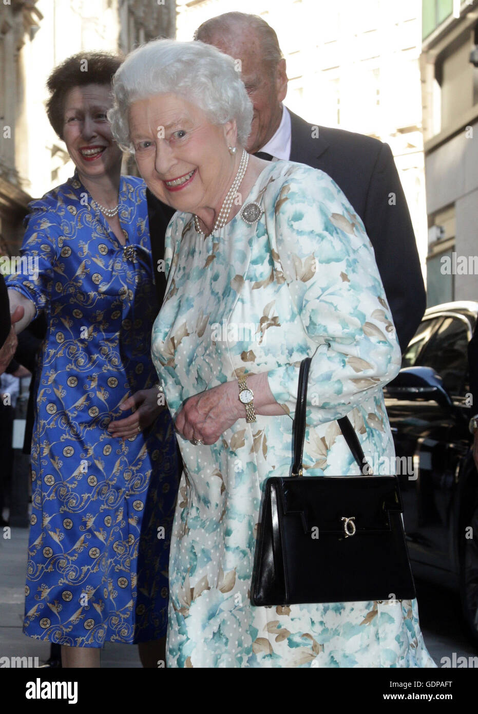 Queen Elizabeth II, The Duke of Edinburgh and Princess Anne arriving at ...