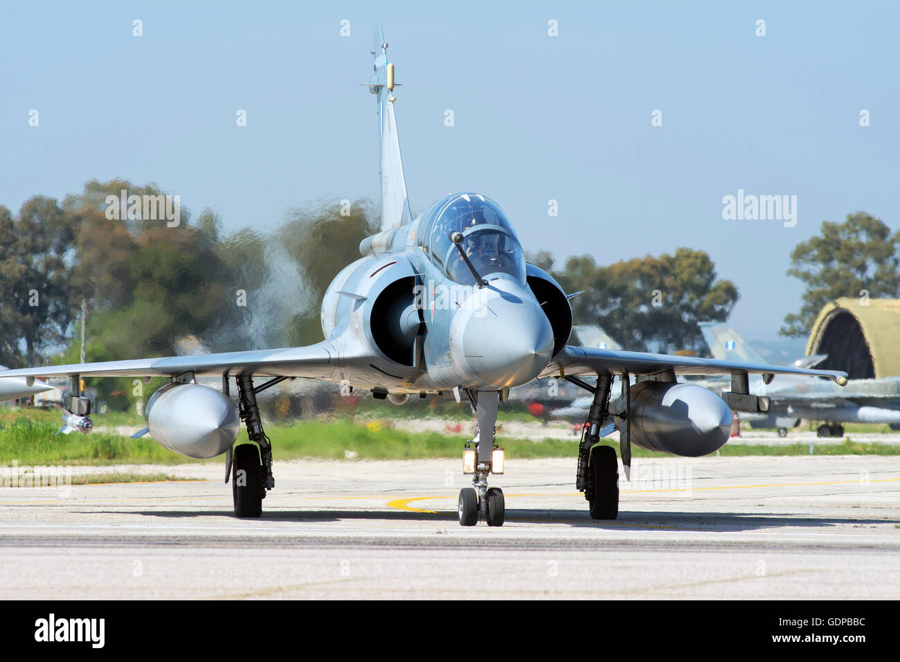 Hellenic Air Force Mirage 2000-5BG preparing for takeoff from Andravida ...