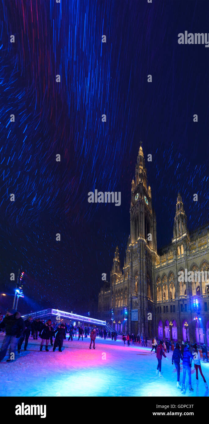 Wien, Vienna: Skating rink " Vienna Ice Dream " before the city hall in ...
