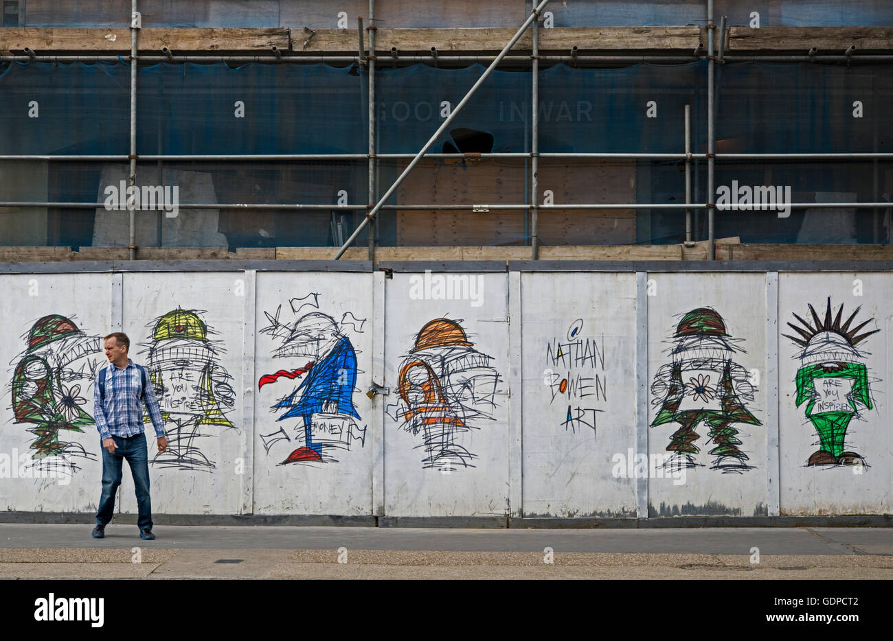 Artwork by street artist Nathan Bowen In Southwark, London Stock Photo ...