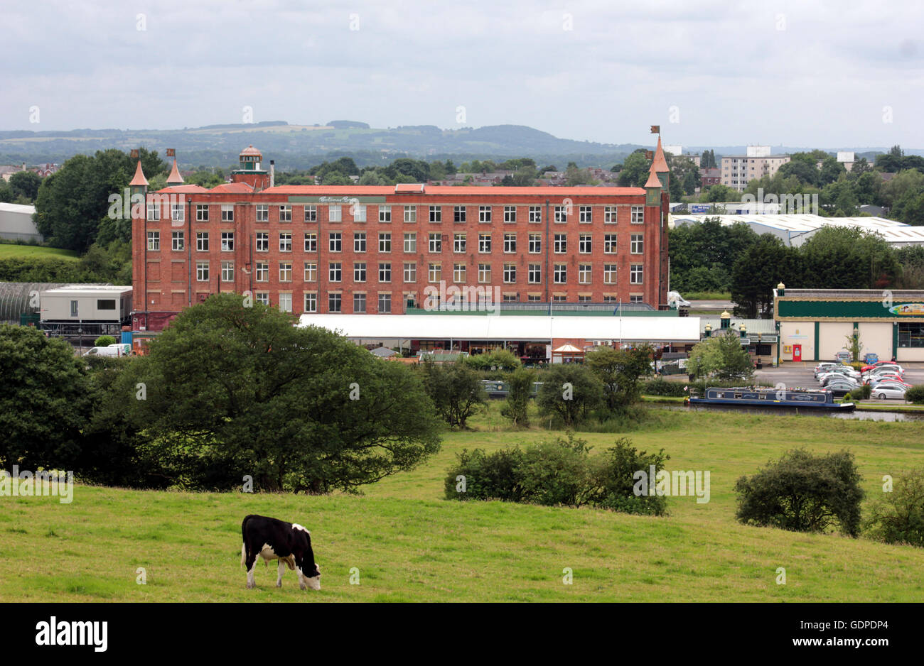 A former cotton mill on the banks of the Leeds and Liverpool canal at ...