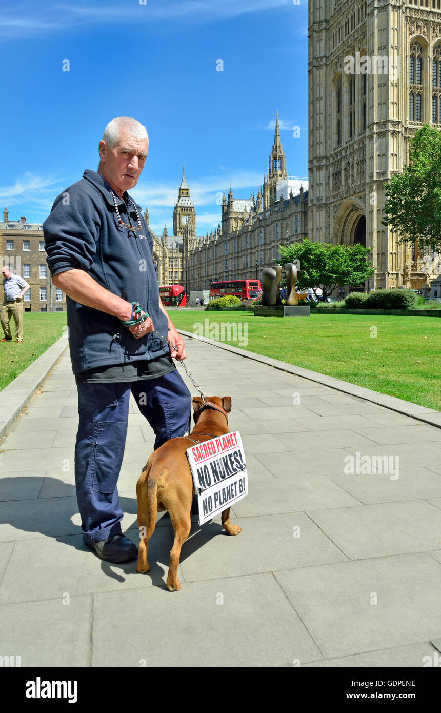 Stuart Holmes, veteran anti-nuclear campaigner with his dog, also ...