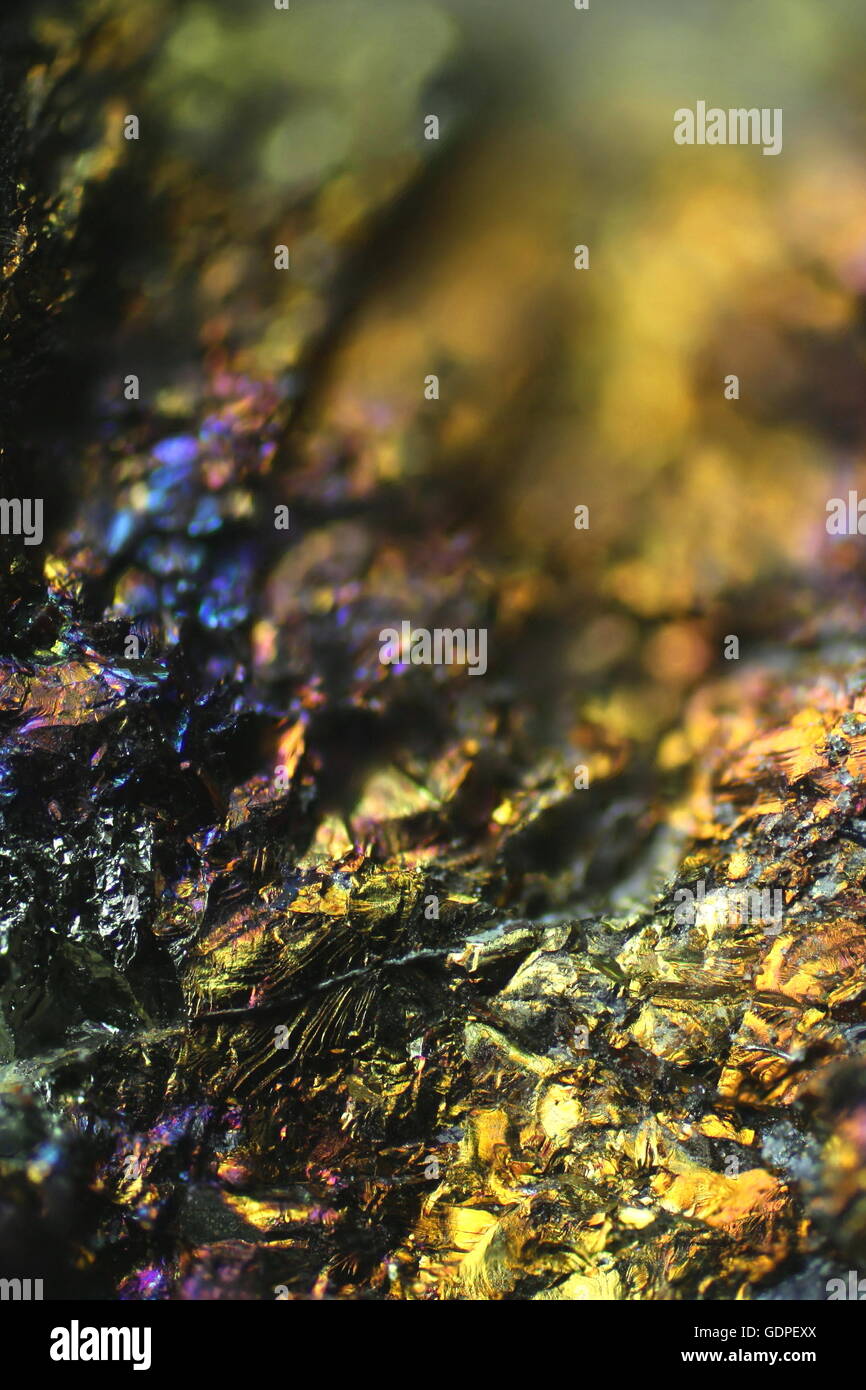 Microscope image of colorful copper ore Stock Photo - Alamy