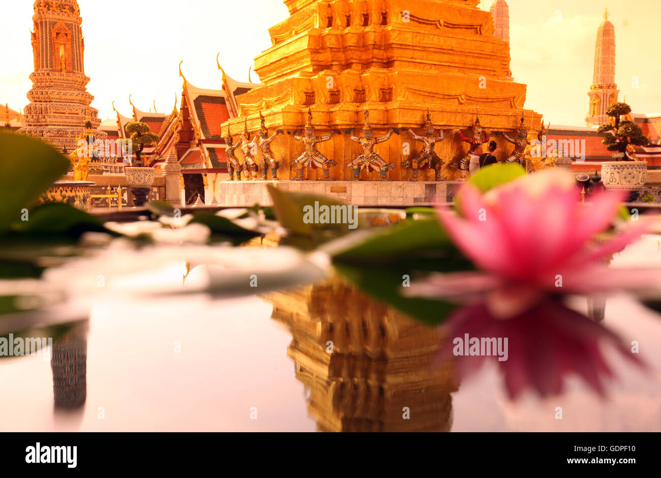 the temple of Wat Phra Kaew in the city of Bangkok in Thailand in ...