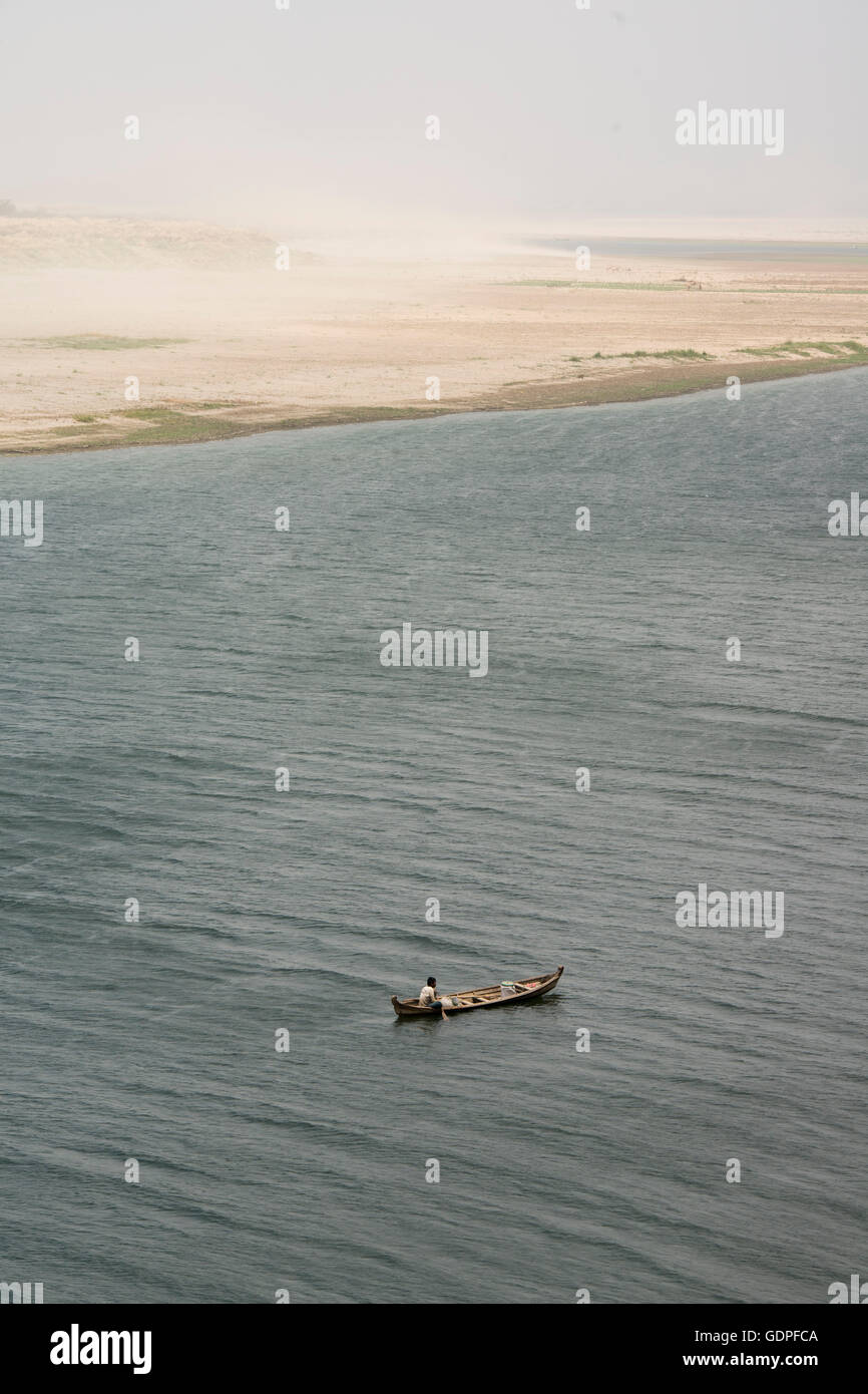 the landscape of the Ayeyarwady River in Bagan in Myanmar in ...