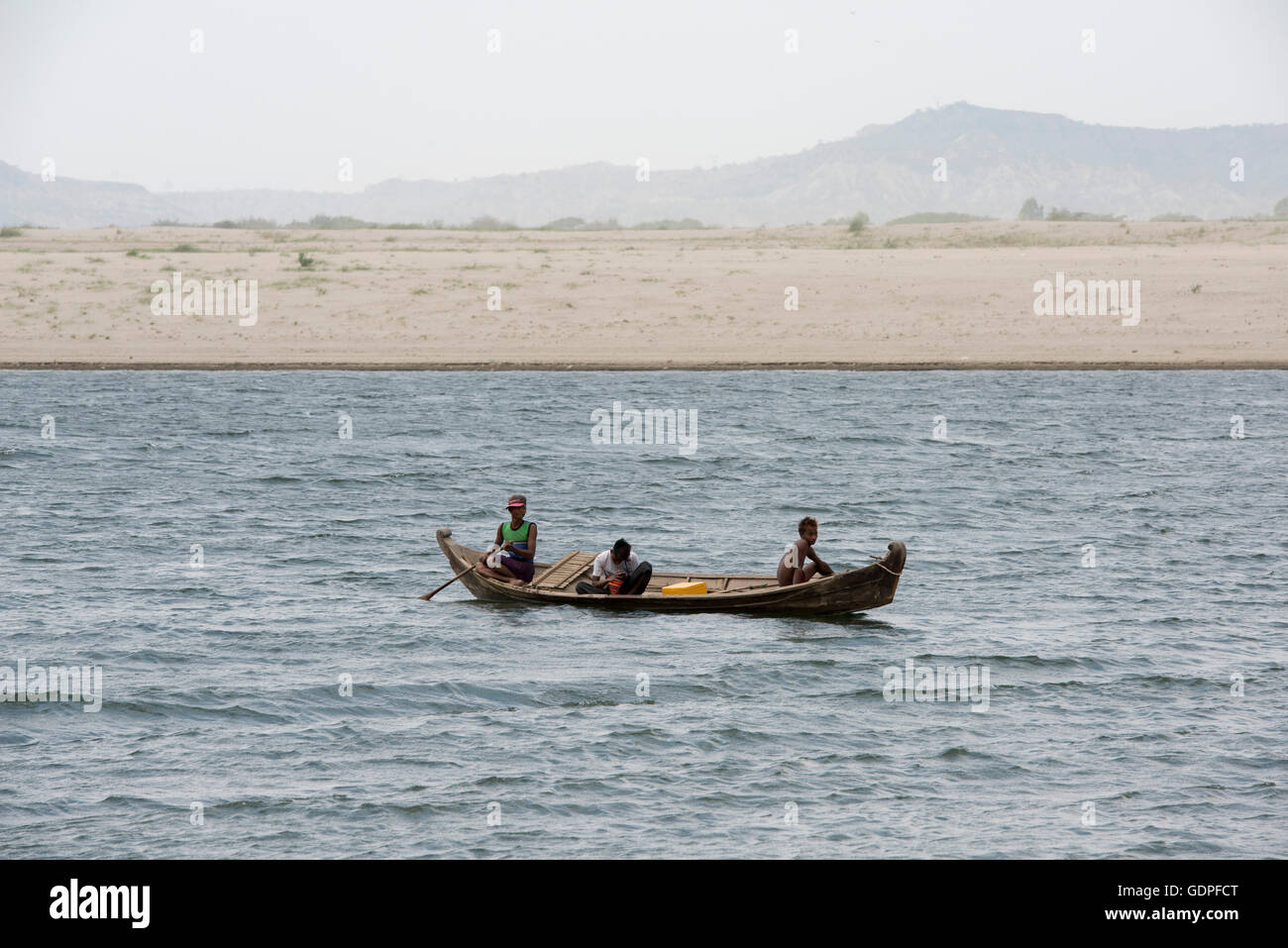 the landscape of the Ayeyarwady River in Bagan in Myanmar in ...