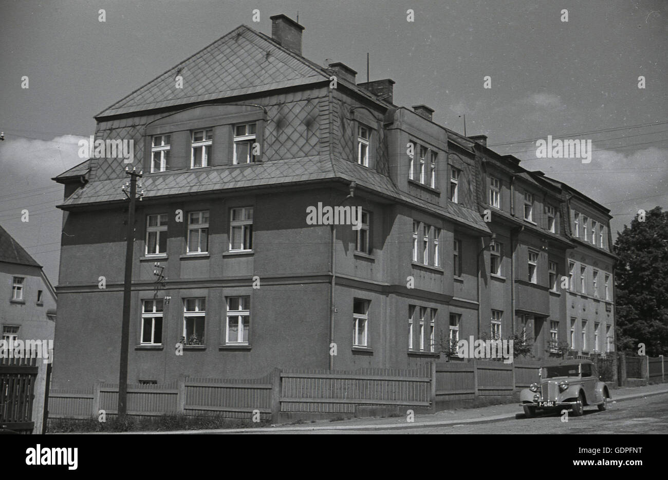 1930s historical, exterior of building where the leader of the Sudeten ...