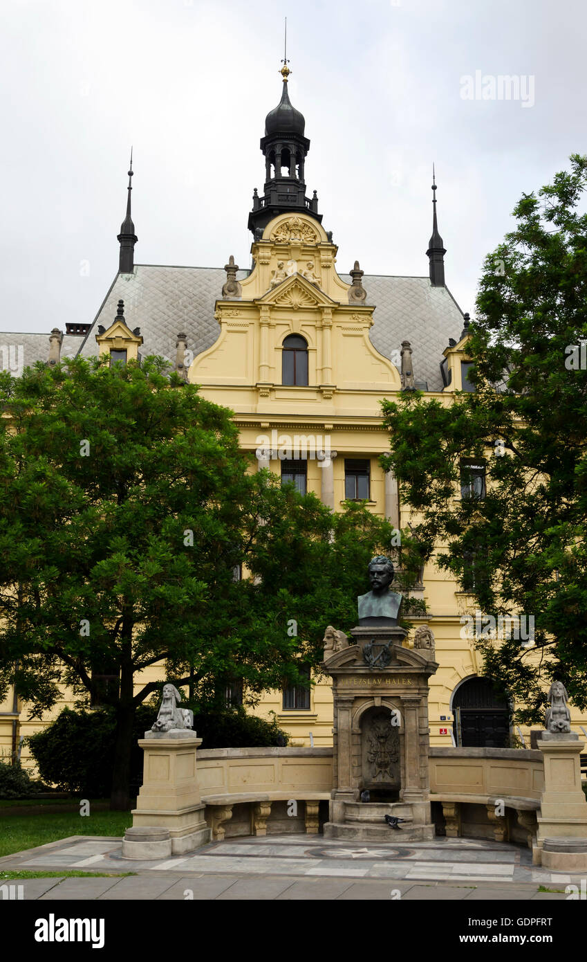 Vitezslav Halek memorial outside the New Town Hall (Novometska radnice ...