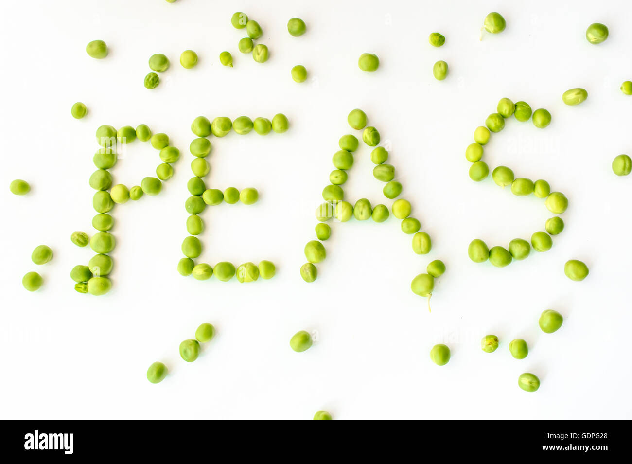 Pea Writing Isolated on White Background Stock Photo - Alamy