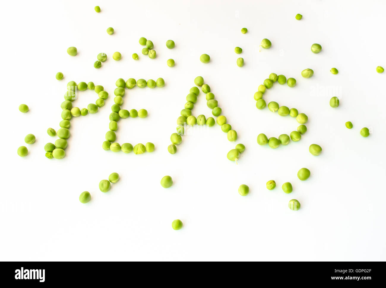 Pea Writing Isolated on White Background Stock Photo - Alamy