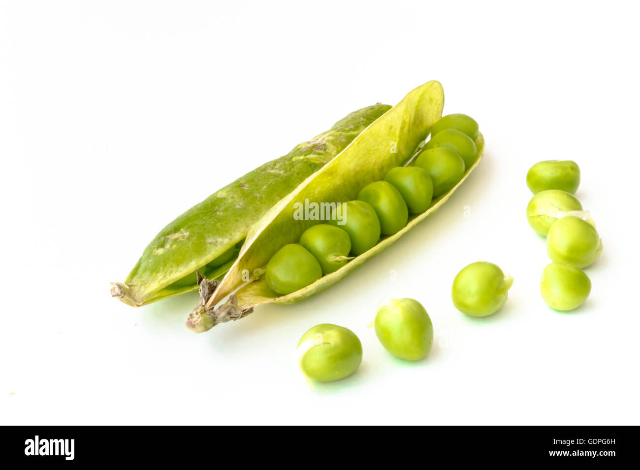 Fresh Peas Isolated on White Background Stock Photo - Alamy