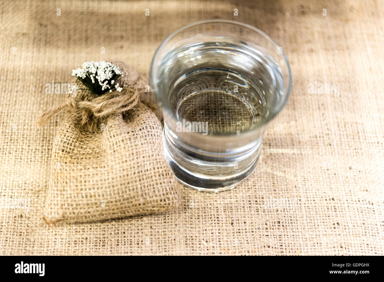 glass and wicker sack Stock Photo - Alamy