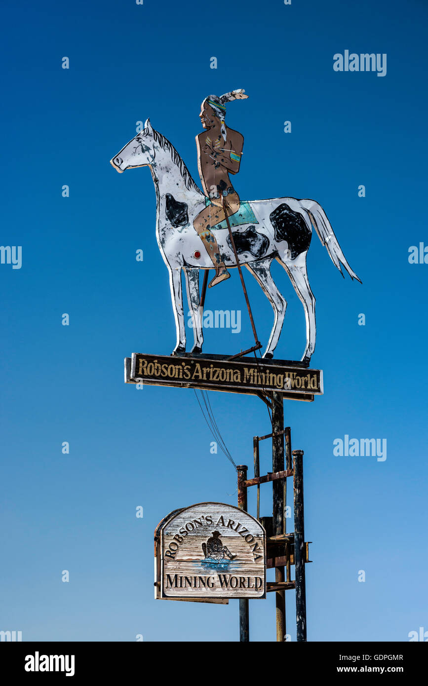 Sign for Robsons Ranch & Mining Camp in Aguila Valley, Sonoran Desert ...