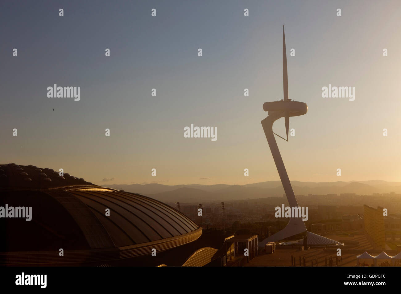 At right Torre Telefonica by architect Santiago Calatrava and at left ...